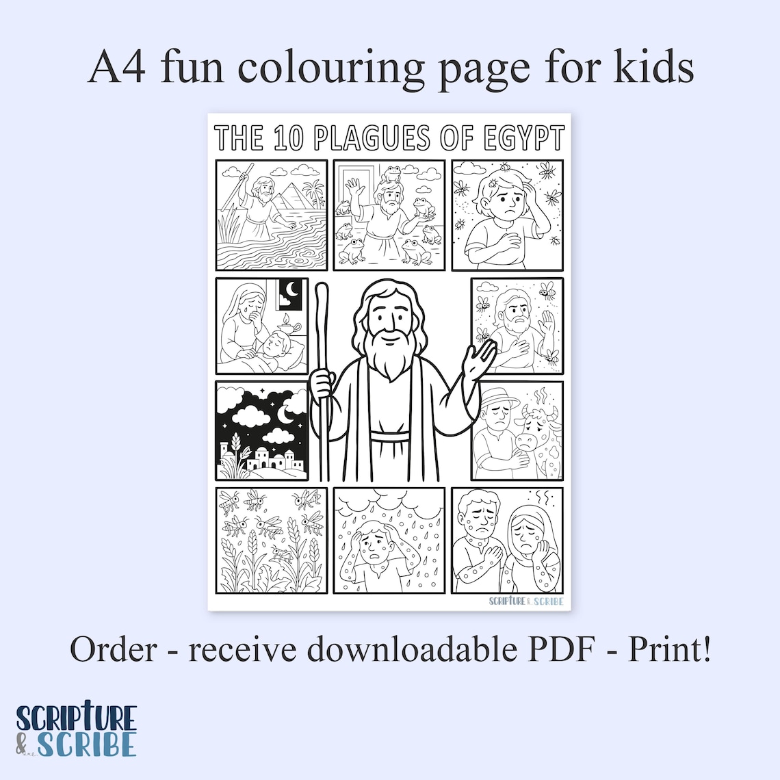 10 Plagues of Egypt Colouring Page - Sunday School Activity | Bible ...