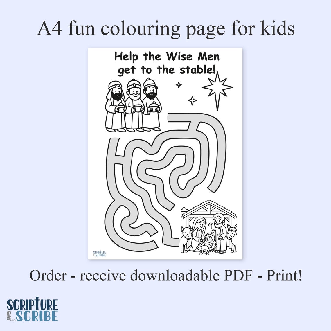 Wise Men Colouring Page Maze - Bible Story Printable (A4 PDF Download ...