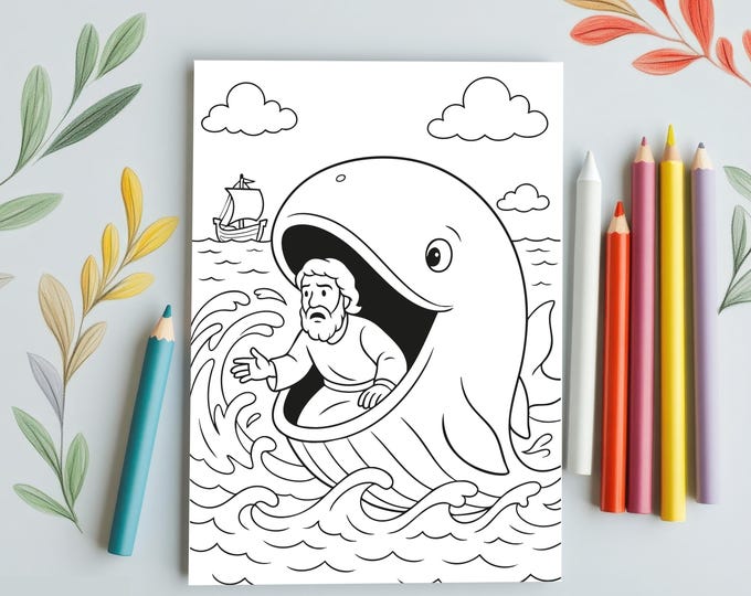 Jonah and the Whale Sunday School Craft, Old Testament Bible Story ...