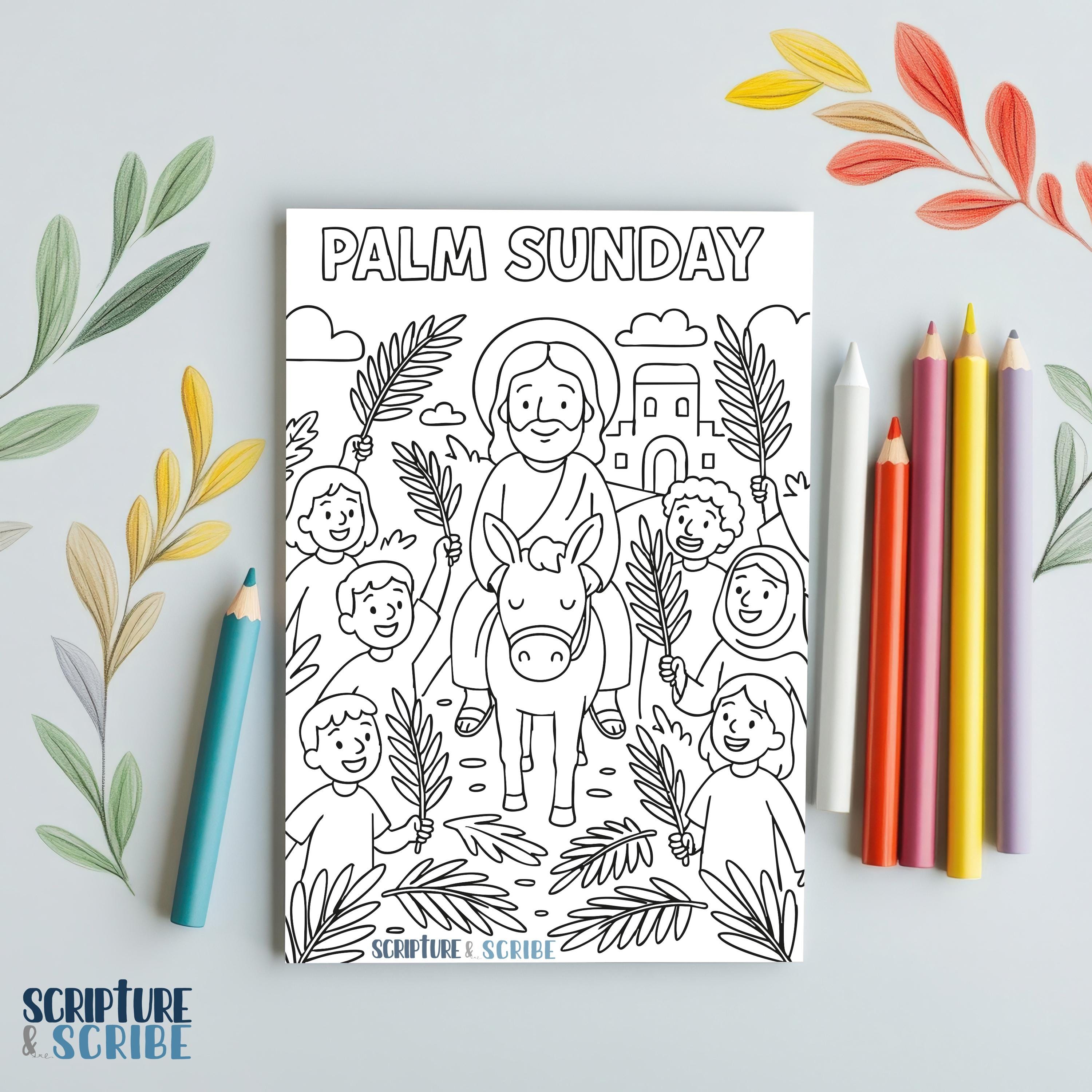 Palm Sunday Colouring Page for Kids - Printable A4 PDF - Sunday School ...
