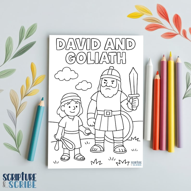 David and Goliath - Bible Story Printable PDF, Christian Activity for ...