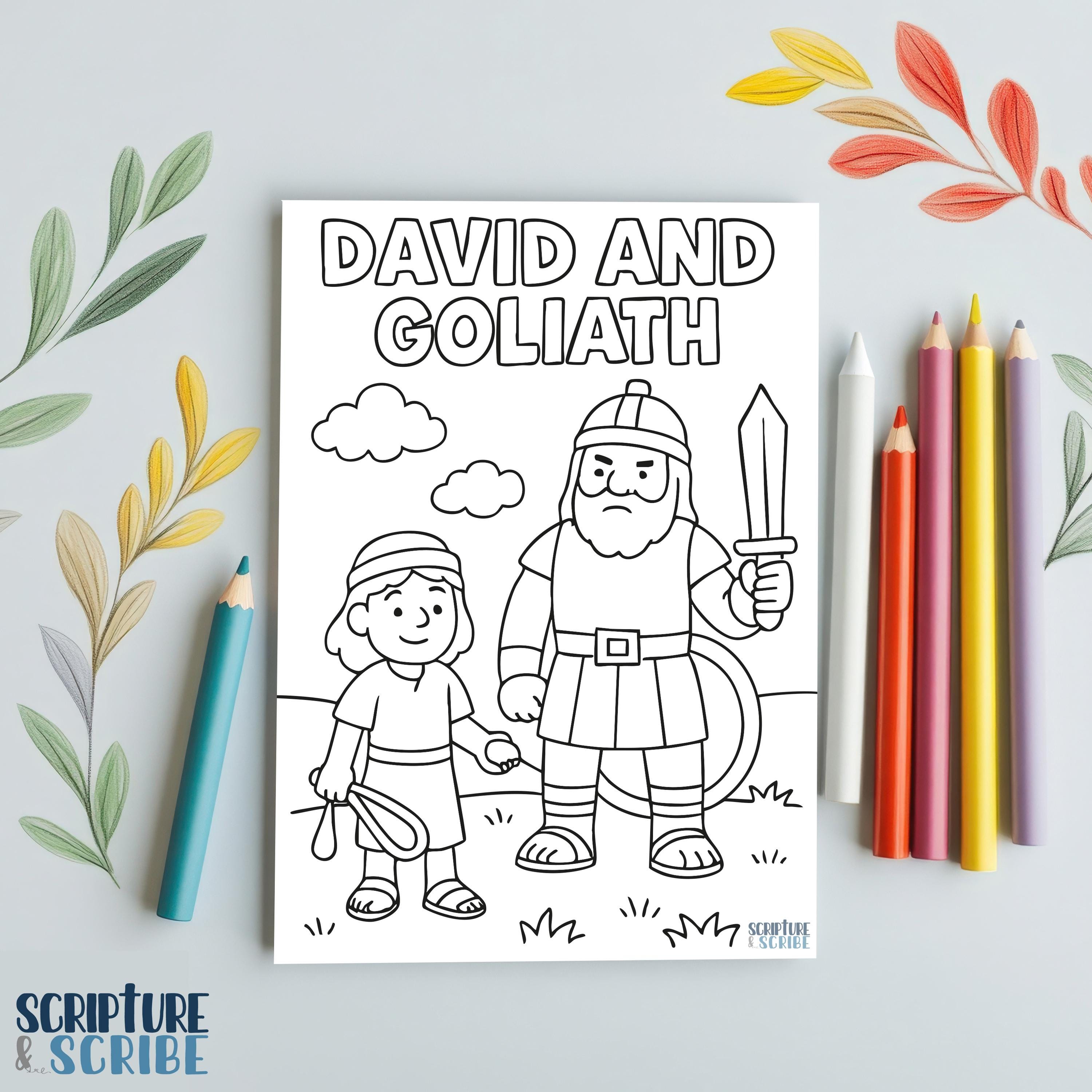 David and Goliath - Bible Story Printable PDF, Christian Activity for ...