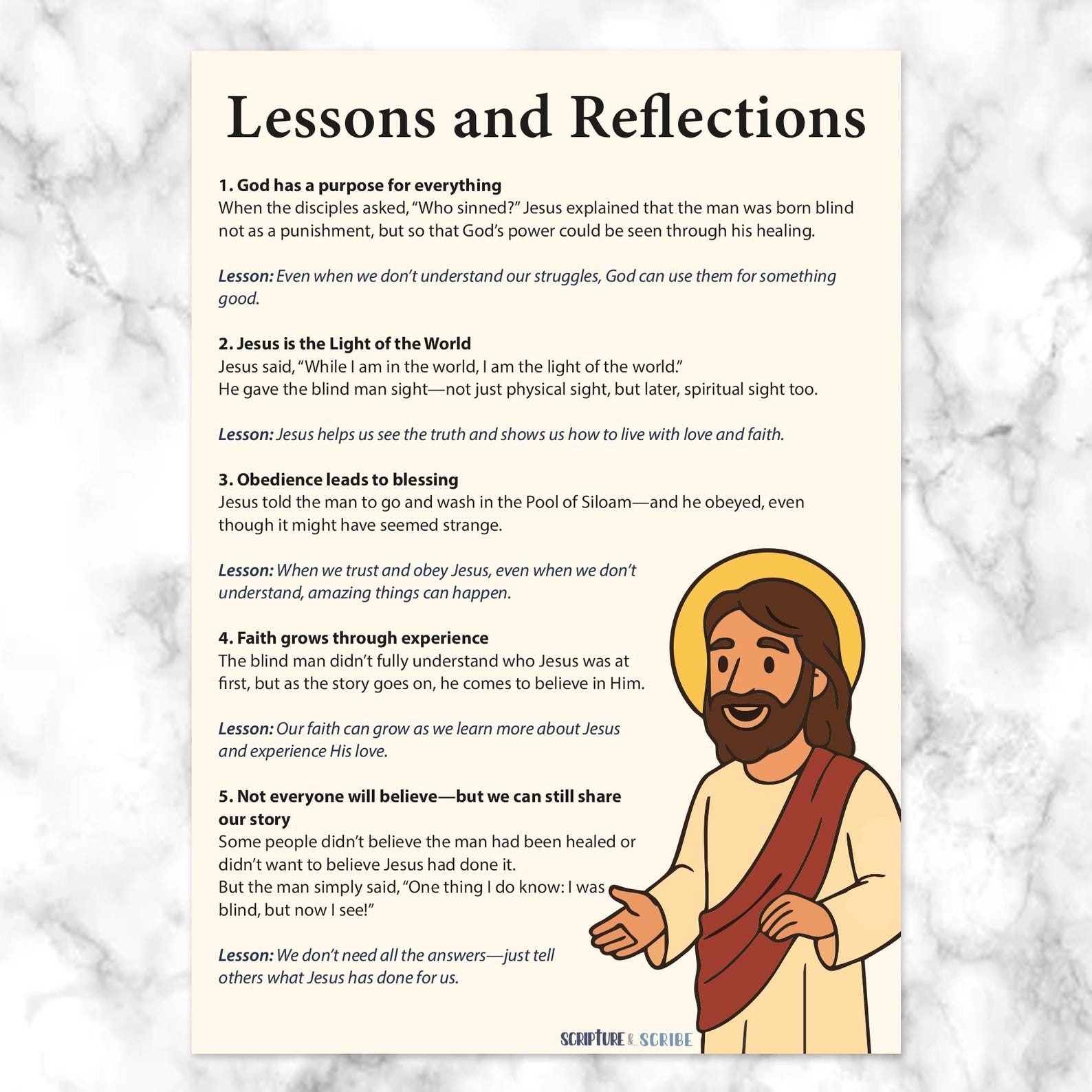 Jesus Heals the Blind Man Bible Workbook, Christian Sunday School ...