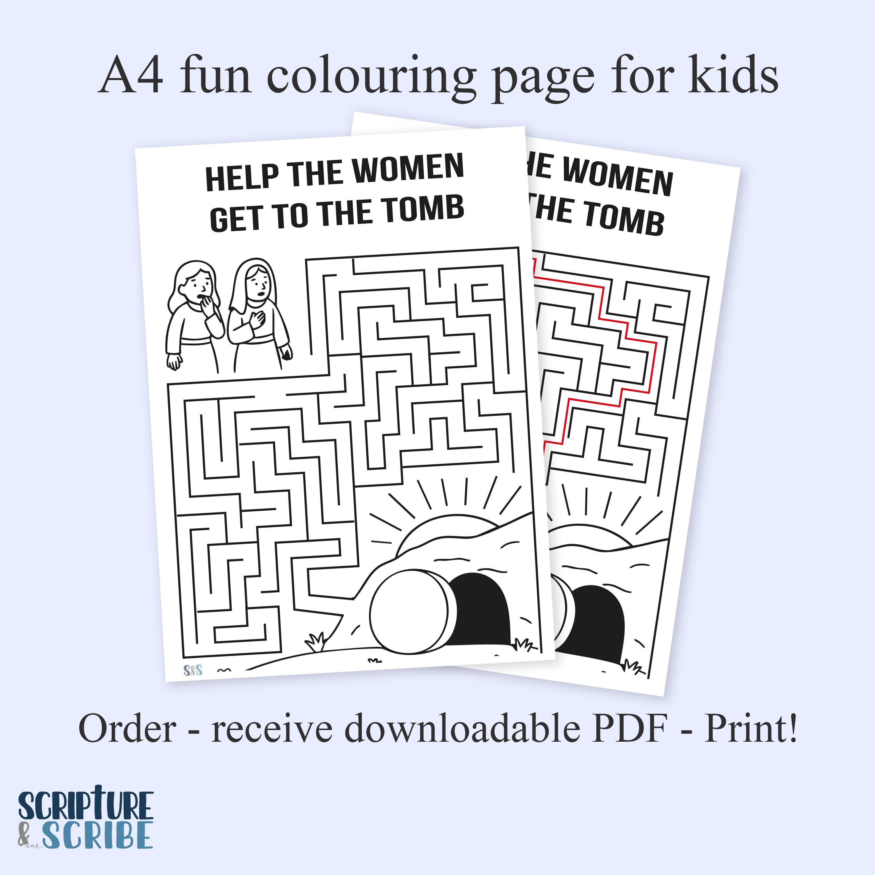 Christian Easter Maze Printable, Help the Women Get to the Tomb ...