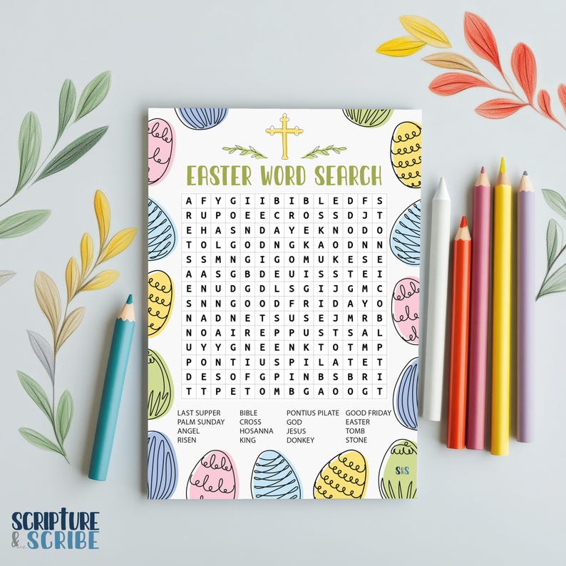 Easter Word Search Printable | Christian Activity for Kids, Bible Word ...