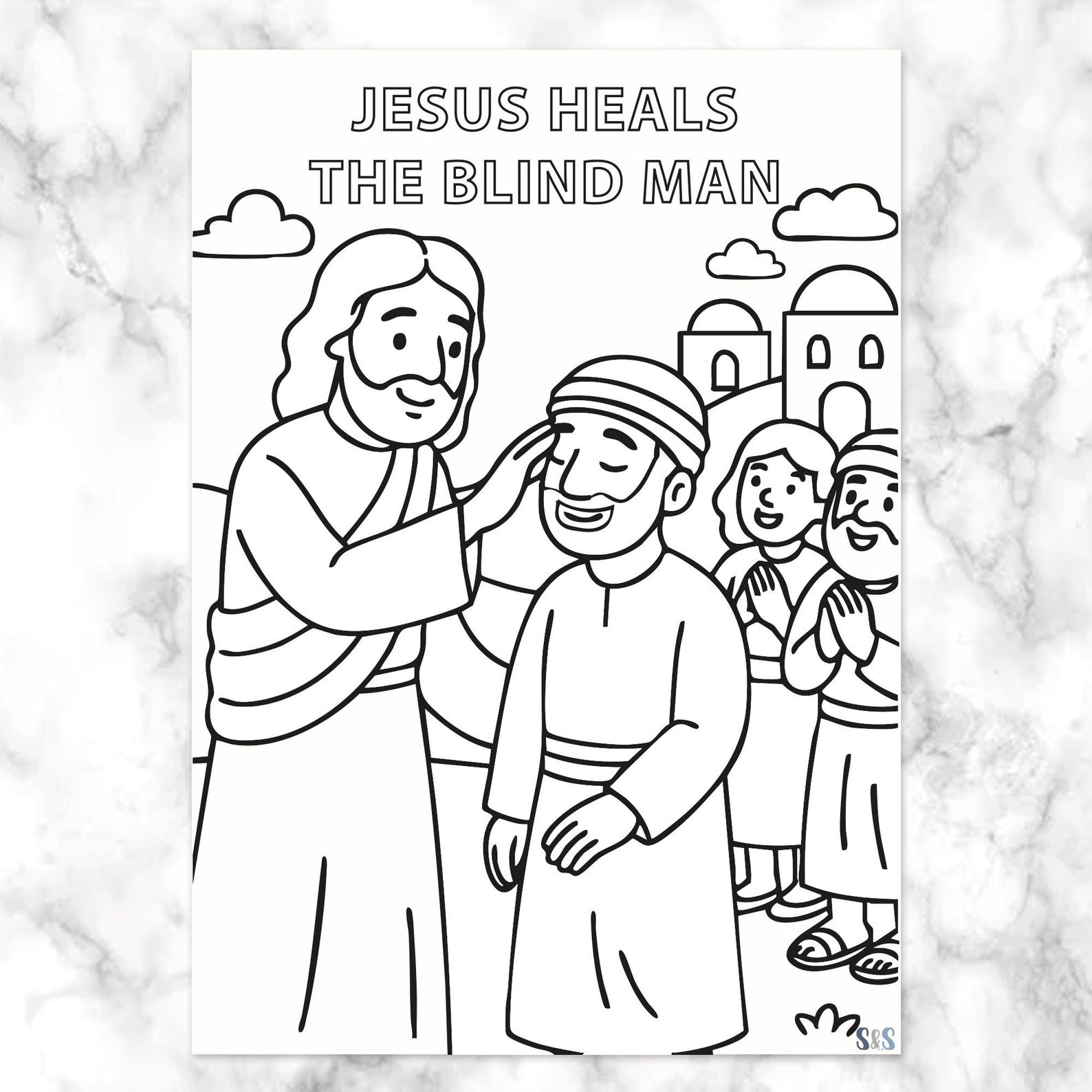 Jesus Heals the Blind Man Bible Workbook, Christian Sunday School Activity Pack, Printable Bible ...