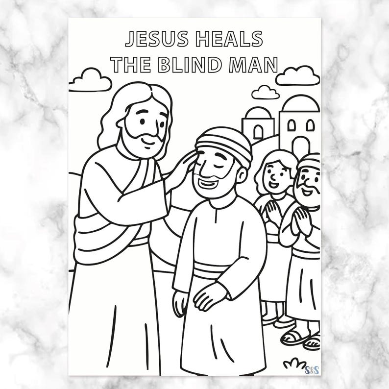 Jesus Heals the Blind Man Bible Workbook, Christian Sunday School ...
