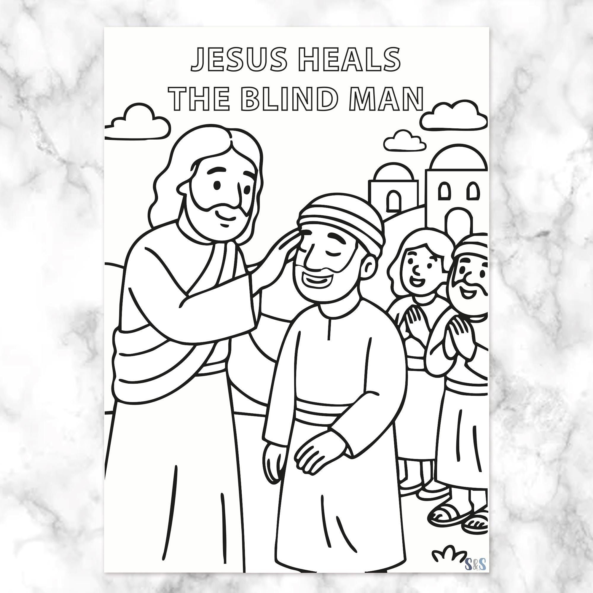 Jesus Heals the Blind Man Bible Workbook, Christian Sunday School ...