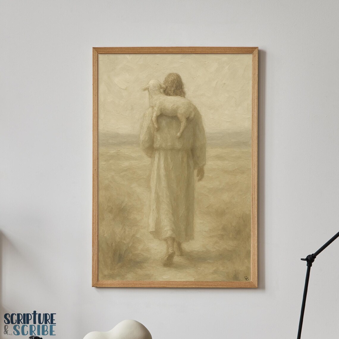 Jesus and the Lost Sheep Print: Christian A3 Oil Painting (digital ...