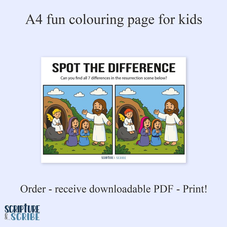 Easter Resurrection Spot the Difference Activity | Printable Christian ...