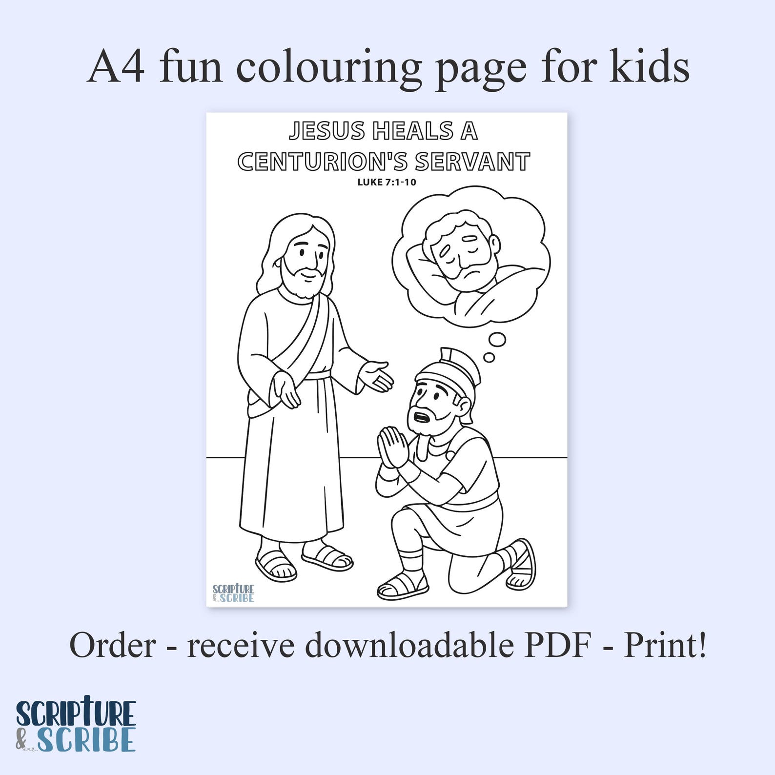 Jesus Healing Miracle Coloring Page: Bible Story Activity for Kids ...