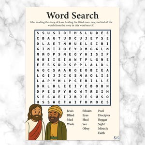 Jesus Heals the Blind Man Bible Workbook, Christian Sunday School ...