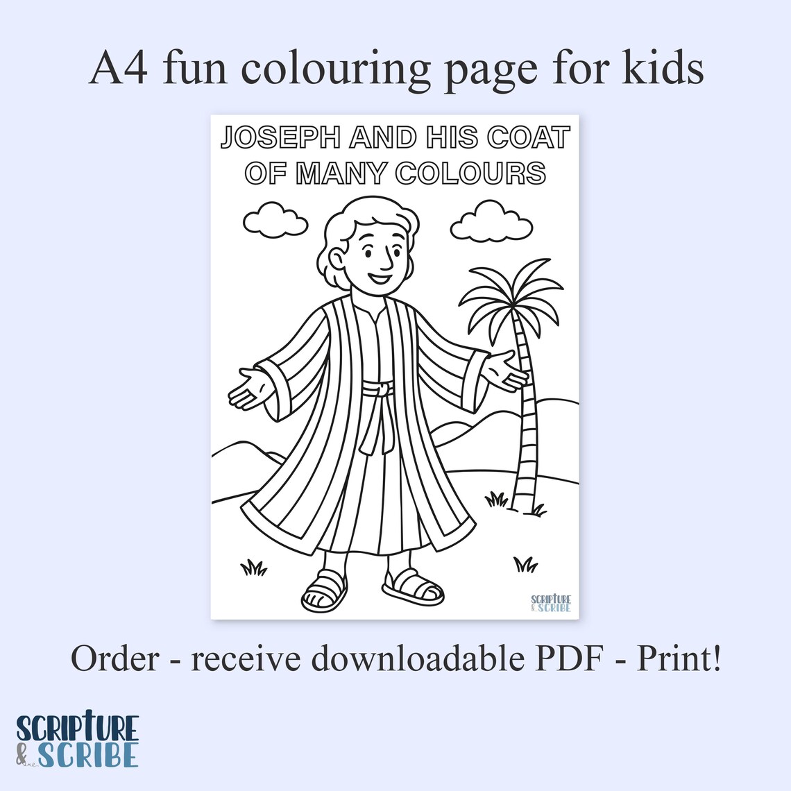 Joseph and His Coat of Many Colours – Bible Colouring Page for Kids ...