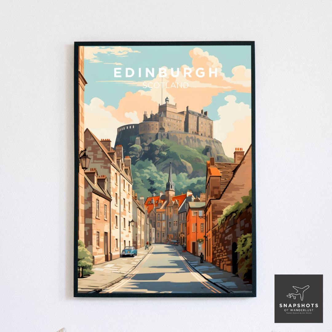 Edinburgh Castle Print Wall Art, Edinburgh Scotland Wall Hanging Home ...
