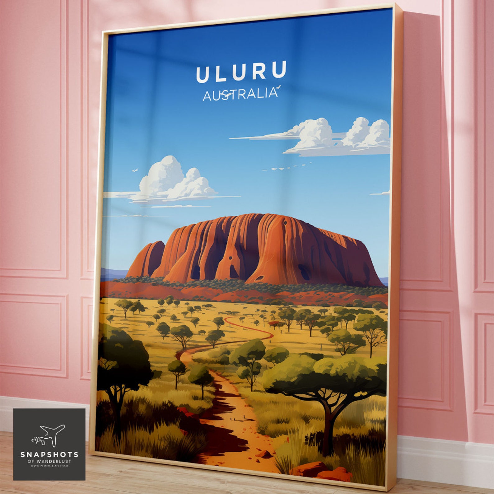 Uluru Australia Travel Print Wall Art, Uluru Australia Wall Hanging ...