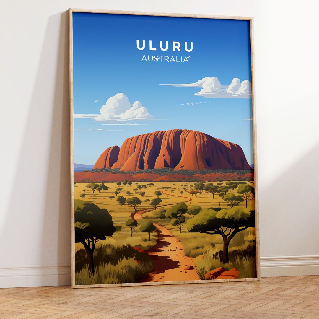 Uluru Australia Travel Print Wall Art, Uluru Australia Wall Hanging ...