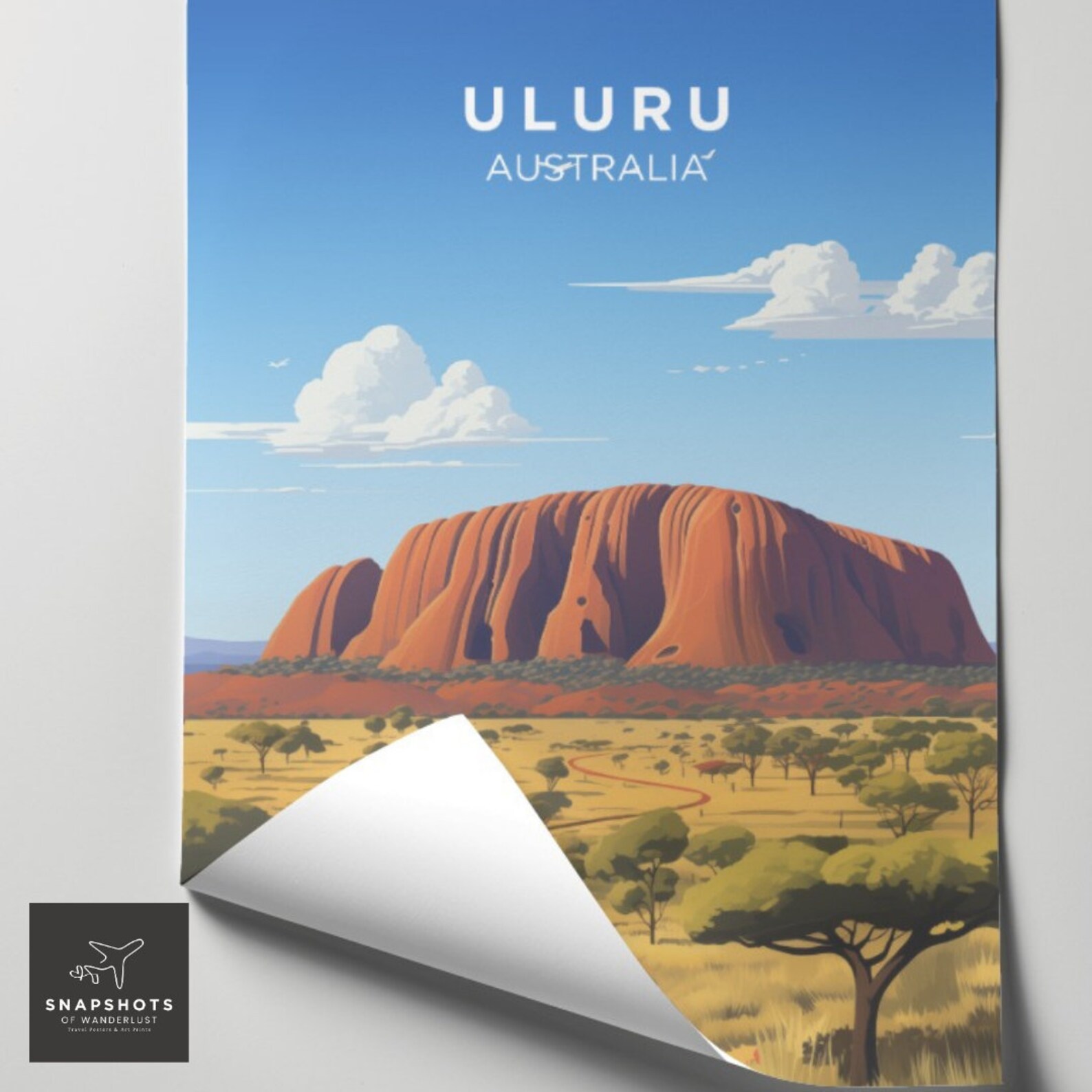 Uluru Australia Travel Print Wall Art, Uluru Australia Wall Hanging ...