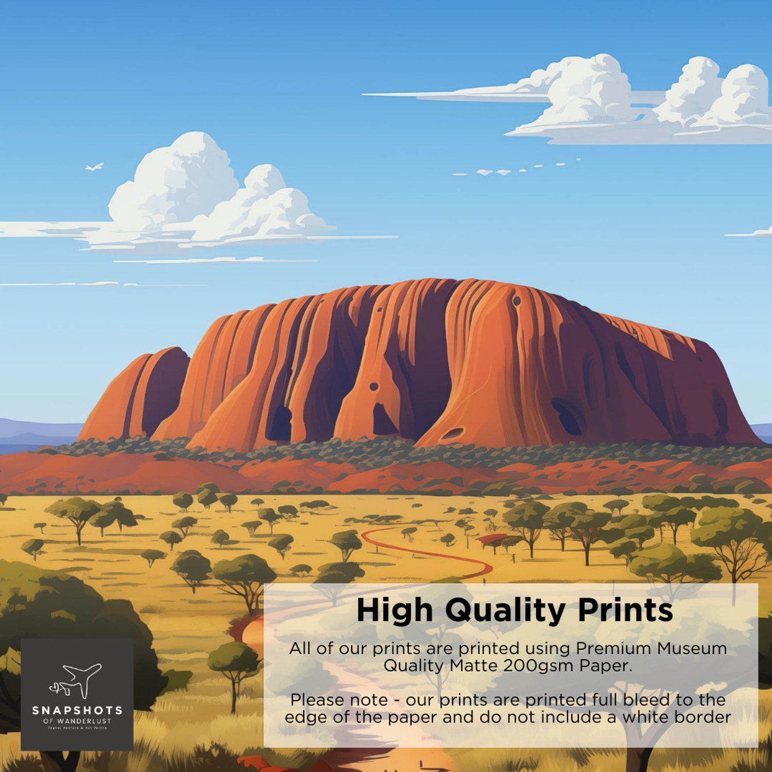 Uluru Australia Travel Print Wall Art, Uluru Australia Wall Hanging ...