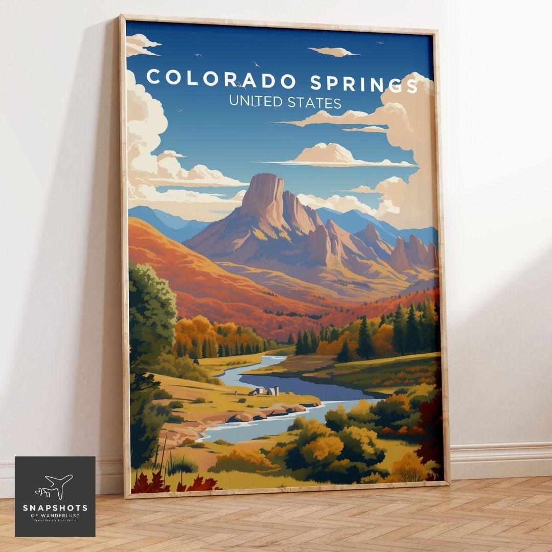 Colorado Springs USA Travel Print Wall Art, Colorado Springs USA Wall ...