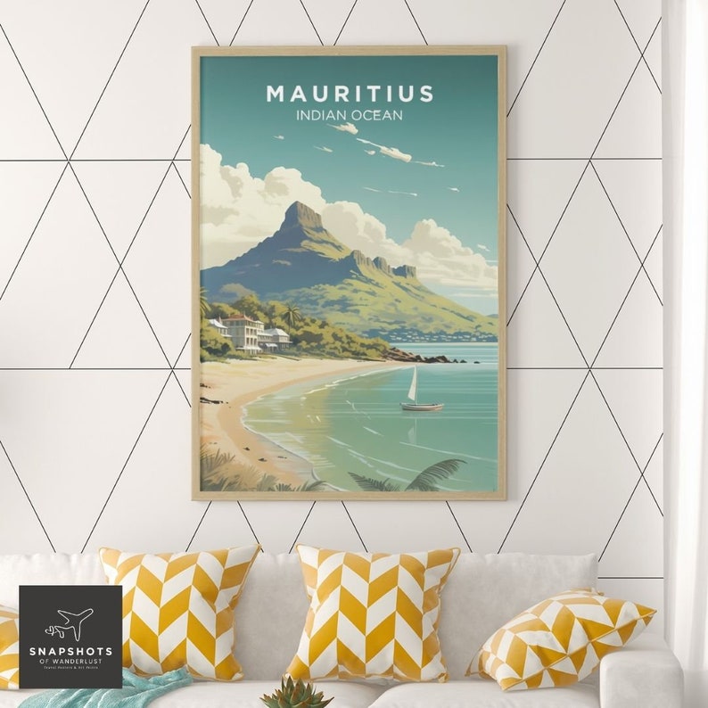 Mauritius Indian Ocean Travel Print Wall Art, Mauritius Indian Ocean ...