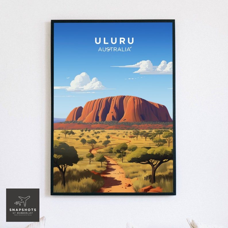Uluru Australia Travel Print Wall Art, Uluru Australia Wall Hanging ...