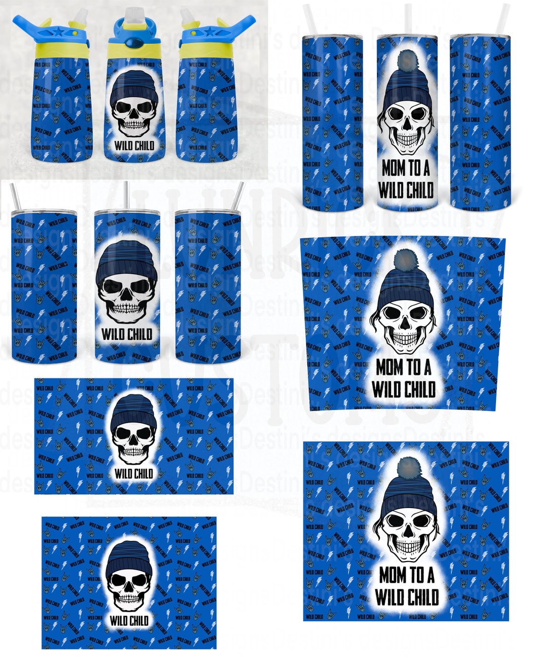 Boy Mom and Son Wild Child Tumbler Templates - Etsy