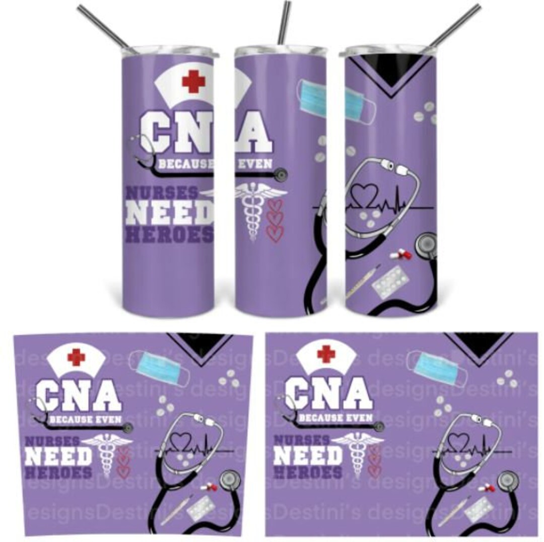 CNA Scrubs Tumbler Template - Etsy