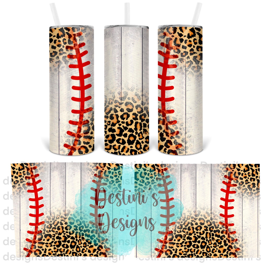 Baseball Cheetah Print Tumbler Template - Etsy