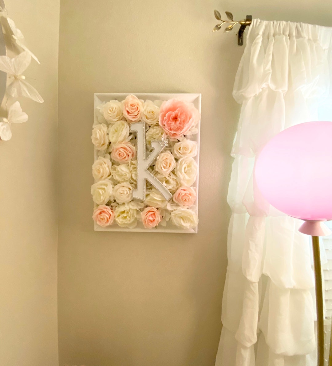 Rhinestone Letter Flower Frame - Etsy