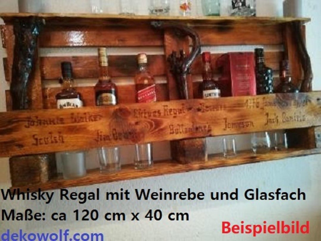 Whisky Shelf With Branding, Glass Compartment Wall Bar With Light ...