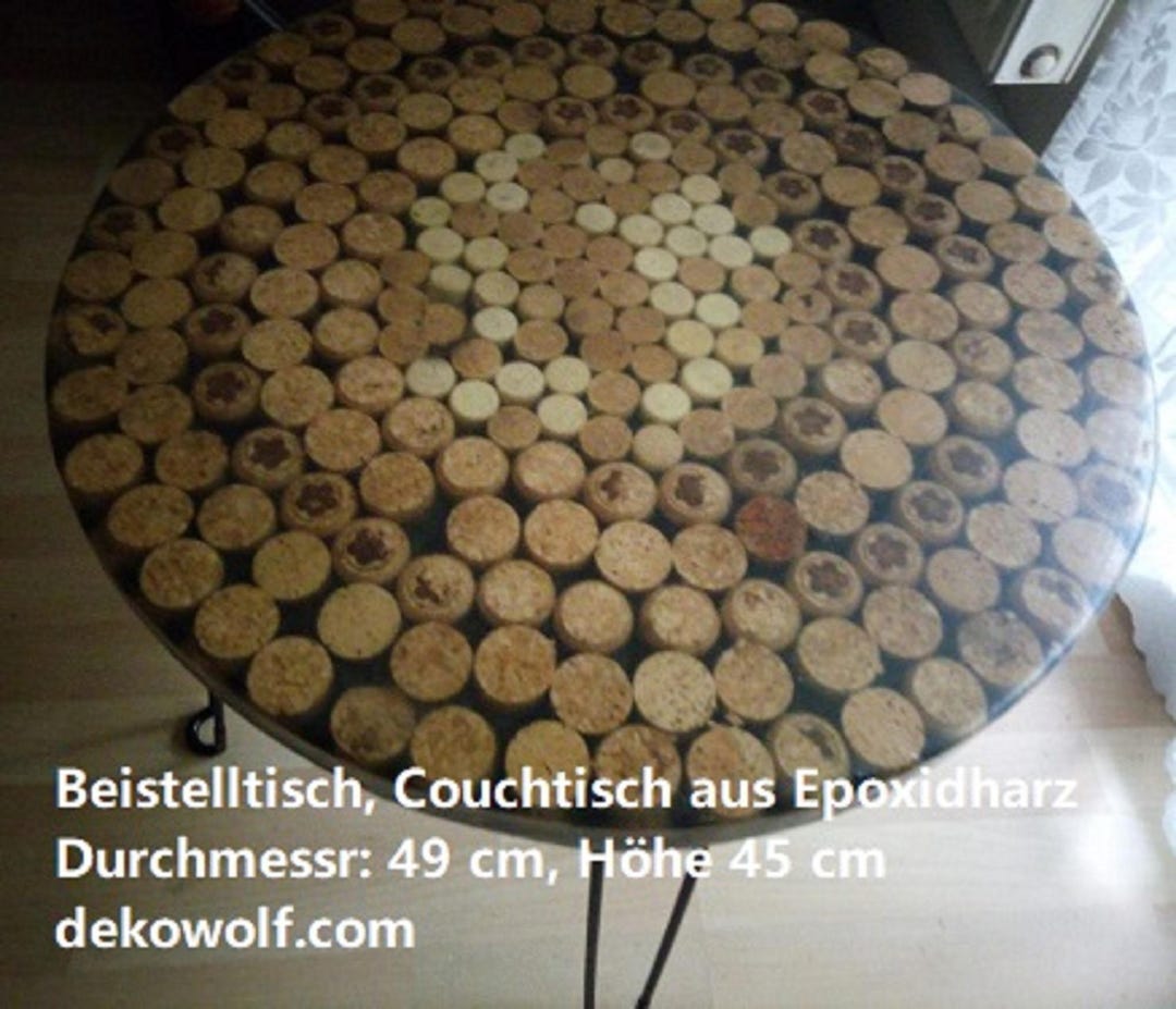 Coffee Table Side Table With Wine Corks and Epoxy Resin Living Room ...