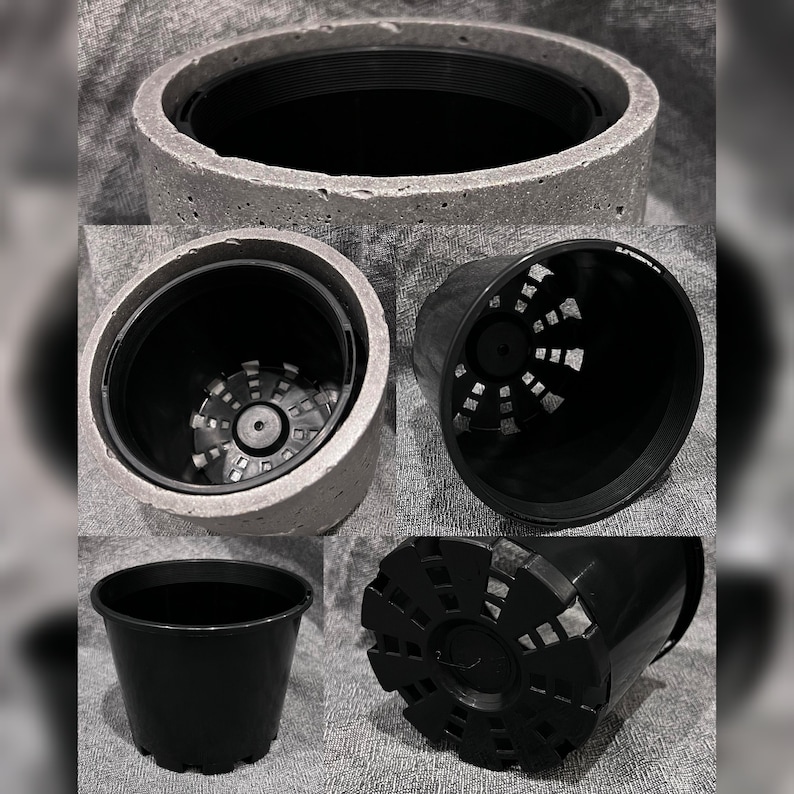 CONCRETE 'PRESSED VESSEL' - Off-white - Large, Handmade - Plant Pot ...