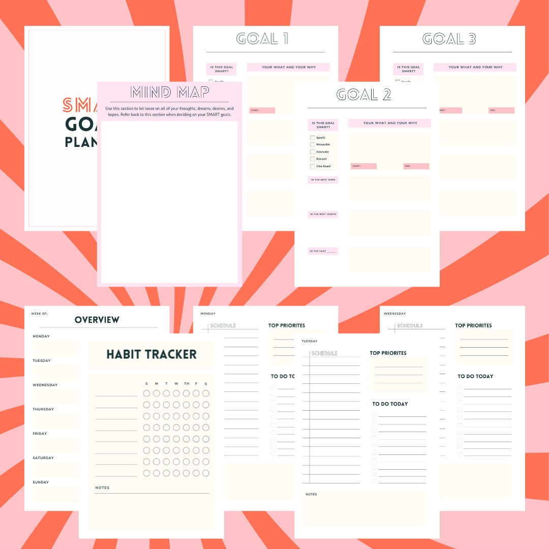 GOAL Planner Printable Goal Printable Digital Download Fillable Sheets ...