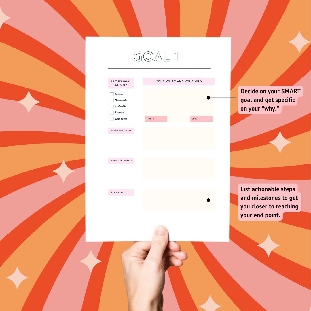 GOAL Planner Printable Goal Printable Digital Download Fillable Sheets ...