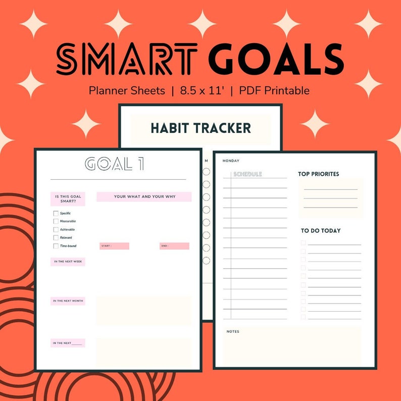 GOAL Planner Printable Goal Printable Digital Download Fillable Sheets ...
