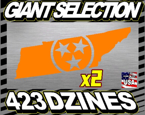 Tennessee State Tri Star 7 Sticker Decal Buy 1 Get 1 | Etsy