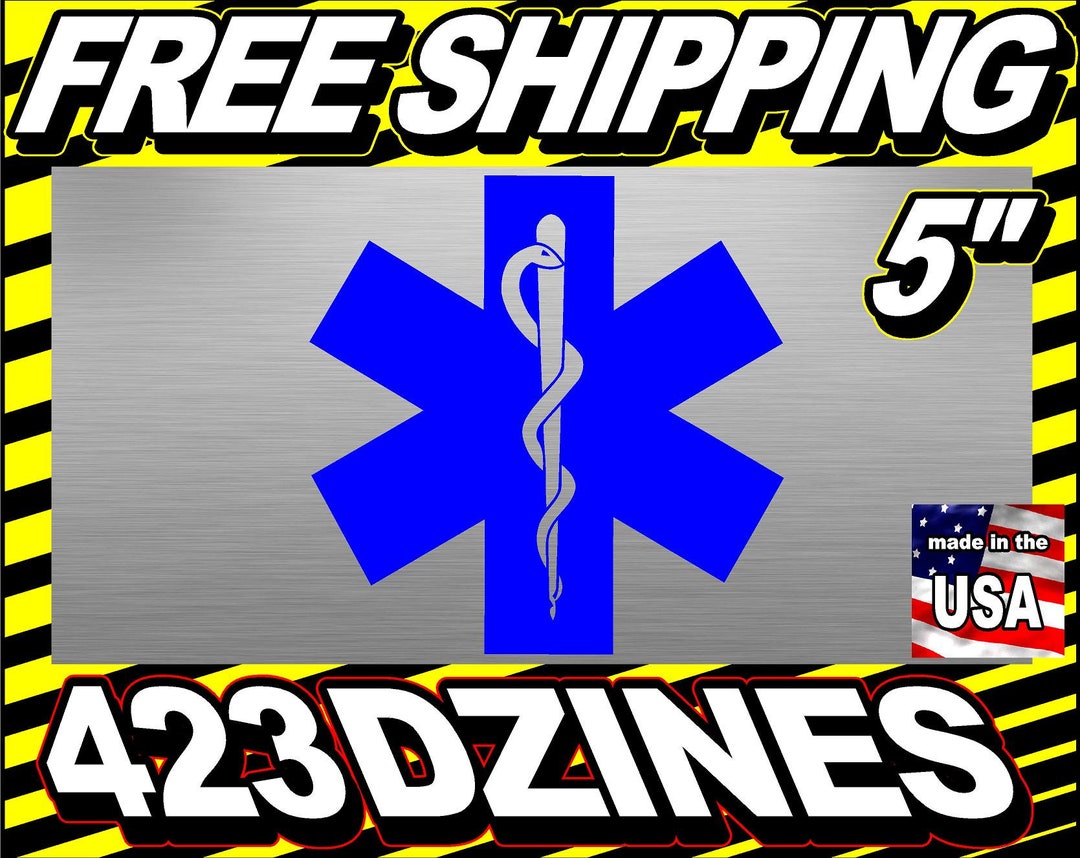 Star of Life EMS EMT 5'' Vinyl Window Decal Buy 1 Get 1 Free - Etsy