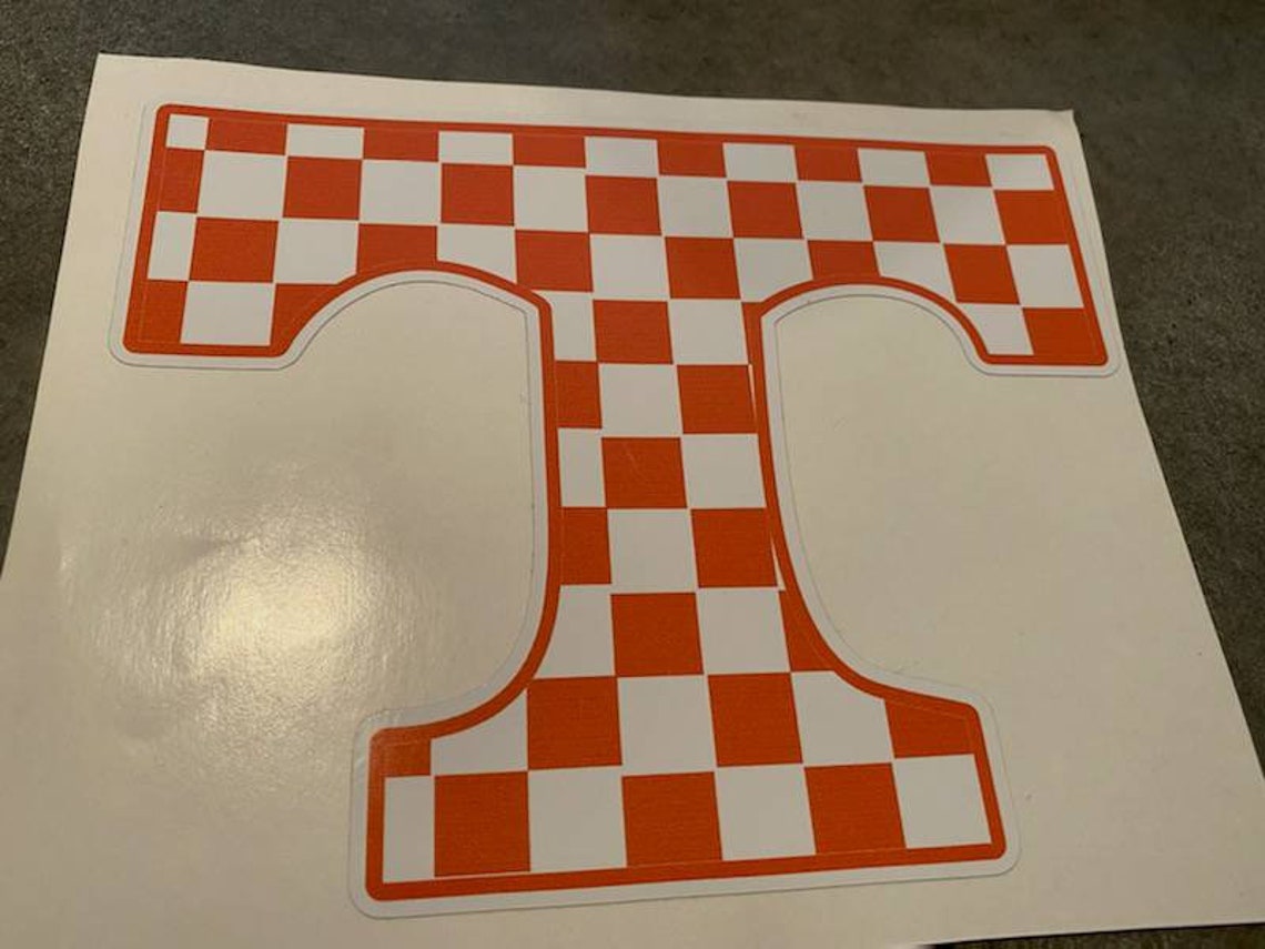 Tennessee Vols Checkered T 5 Sticker - Etsy