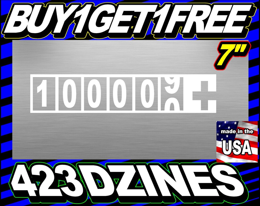 100000 + Odometer Vinyl Window Decal, Sticker Buy 1 Get 1 Free - Etsy