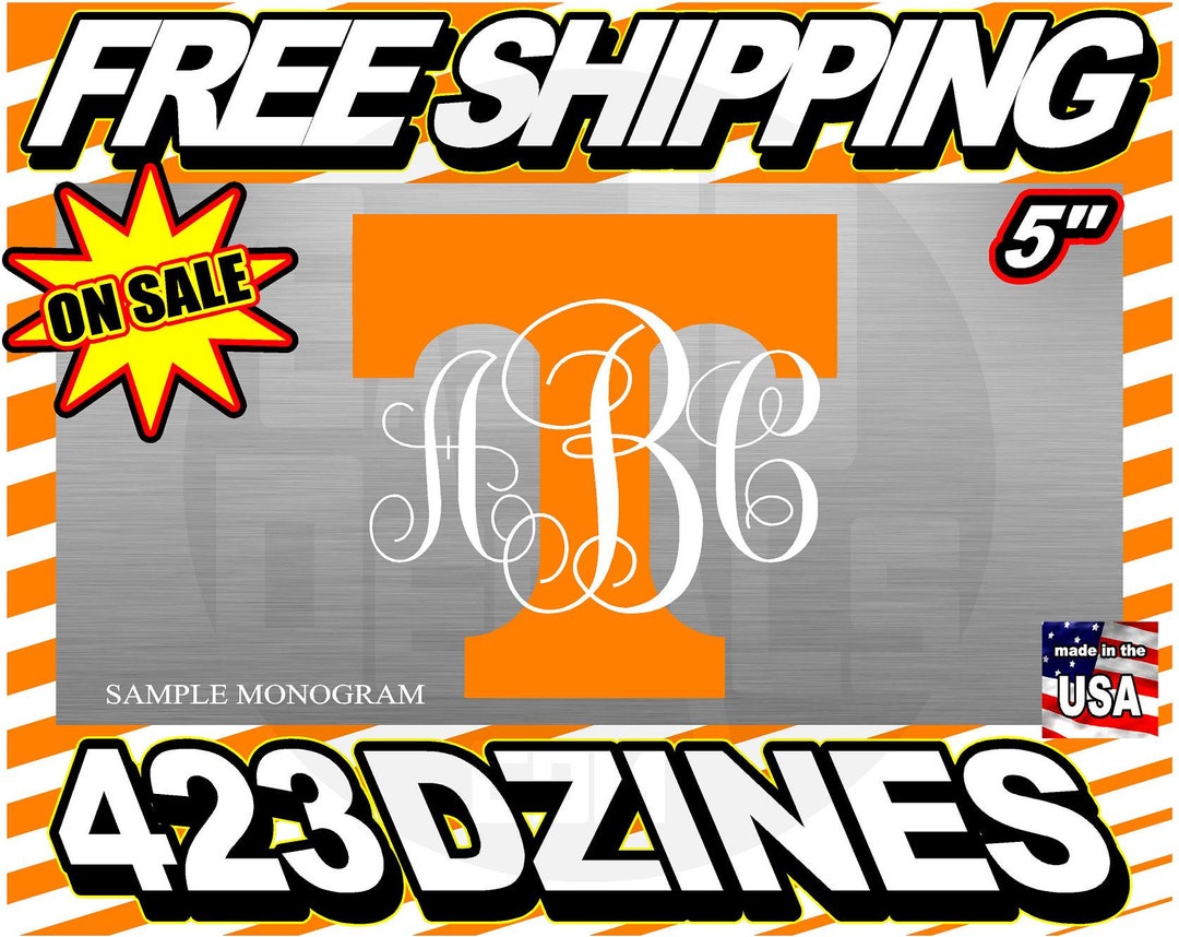 Tennessee Monogram Power T 5" - Etsy
