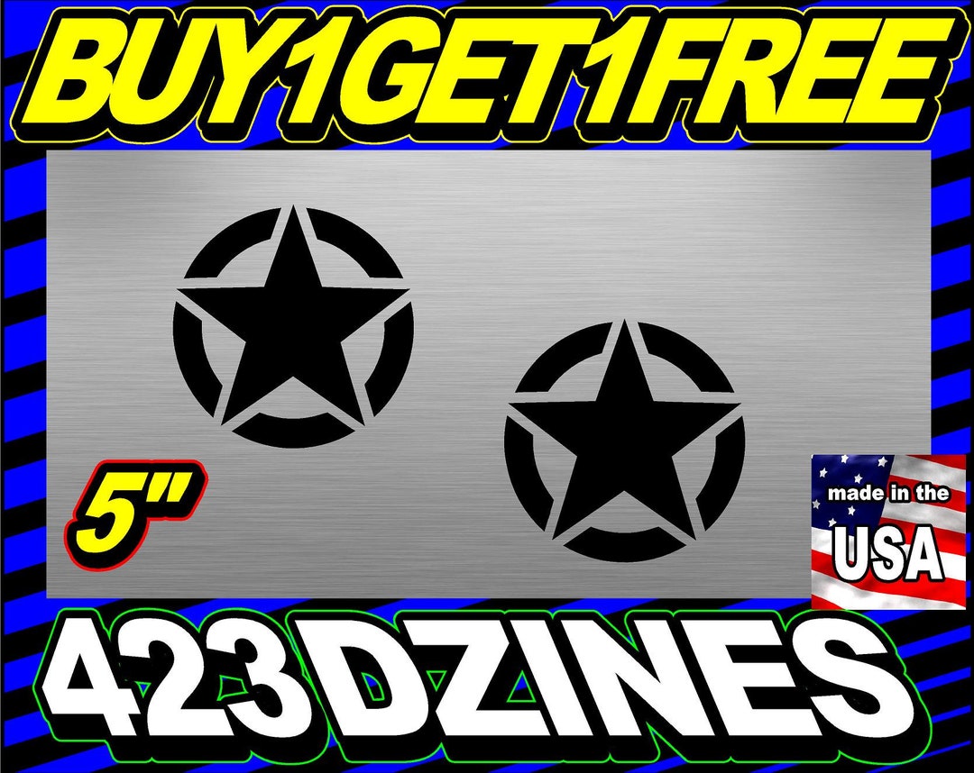 Army Star 5'' Vinyl Window Decal, Sticker Buy 1 Get 1 Free - Etsy