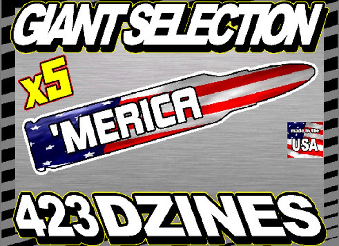 Merica Bullet Vinyl Car Decal Sticker Pack of 5 - Etsy