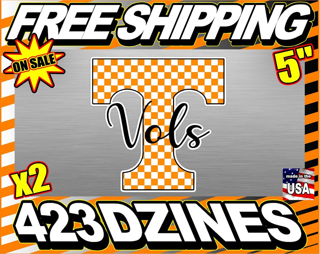 Checkerboard Tennessee Vols Sticker | Decal | X2 - Etsy