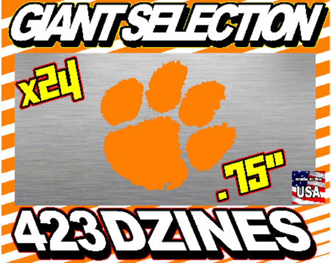 X24 Clemson Tiger "tiger Paw" Award Decals for a Football Helmet - Etsy