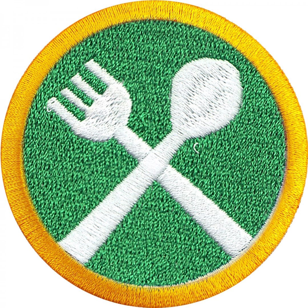 Dining Etiquette Badge Patch Utensil Wilderness Scout Sash Iron on ...