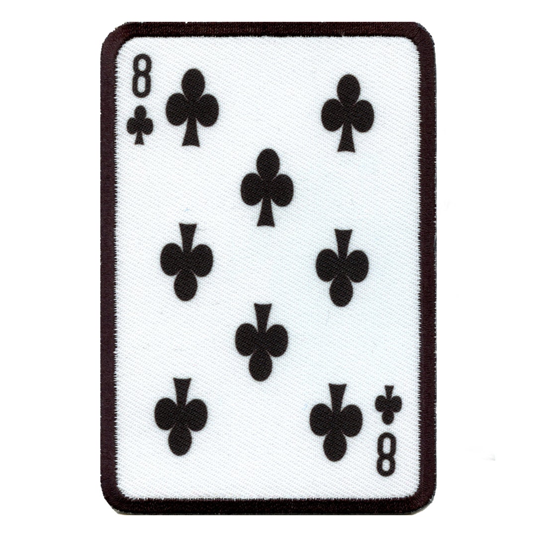 Eight of Clubs Playing Card Foto Patch Gamble Embroidered Iron on AA5 ...