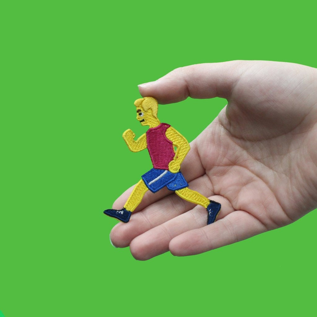Running Man Yellow Patch Emoji Embroidered Iron on AE5 - Etsy
