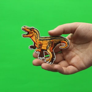 T-rex Orange and Brown Patch Dinosaur Embroidered Iron on AA1 - Etsy