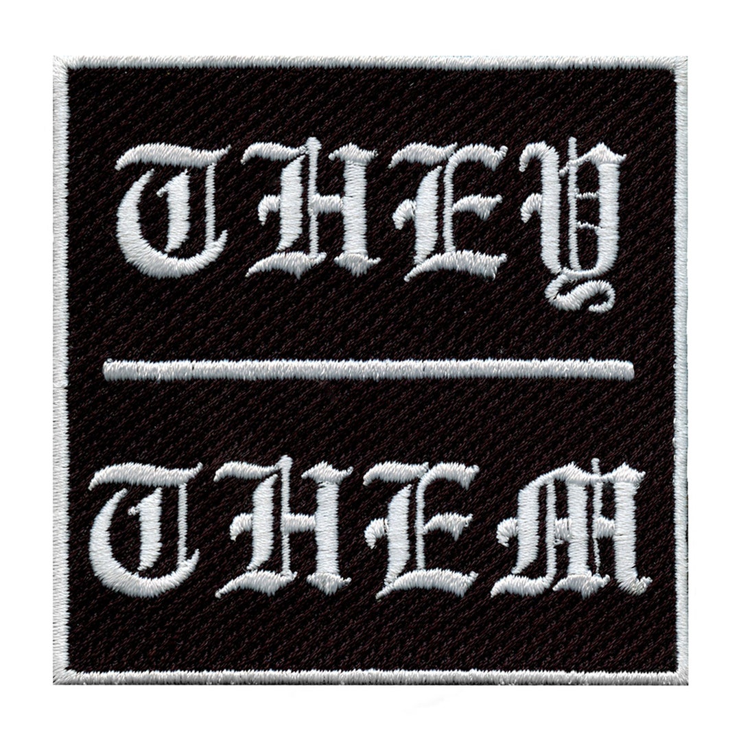 They/them Pronouns Patch Non Binary Gender Embroidered Iron on BE4 - Etsy