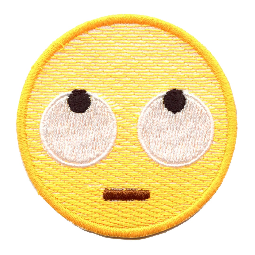 Eye Roll Emoticon Icon Patch Text Face Iron on Embroidered AE5 - Etsy